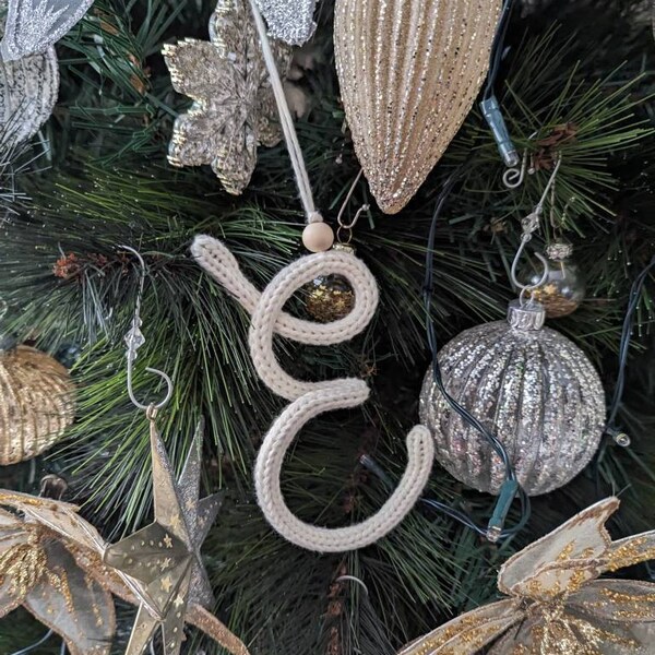 Knitted Wire Letter| Christmas Decorations | Tree Ornament | Nursery ...