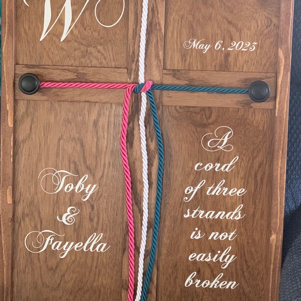 A Cord of Three Strands Unity Ceremony Braided Cross Sign With Custom ...