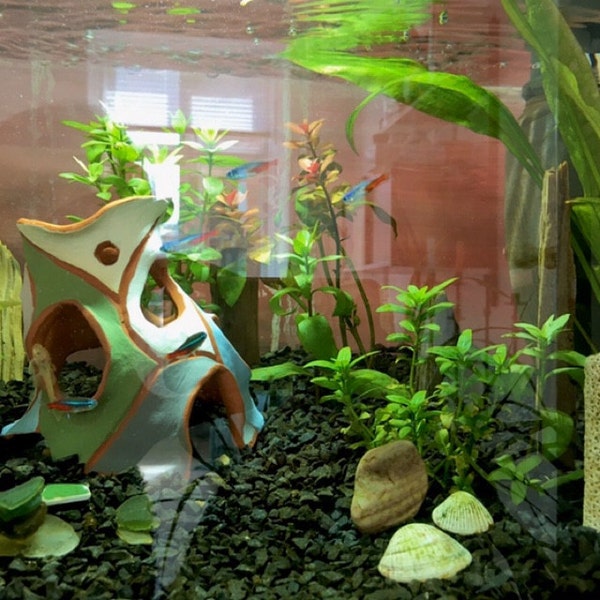 Aquarium Accessory. Fish Aquarium Decor. Blue Ceramics Decor. - Etsy