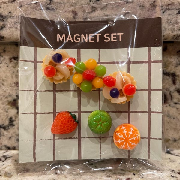 Cute Mini Plates Fridge Magnets Set Eggs Bread Toast Bananas Food ...