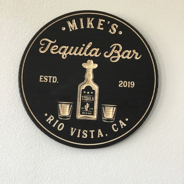 Personalized Tequila Bar Sign: Custom Man Cave Decor - Etsy