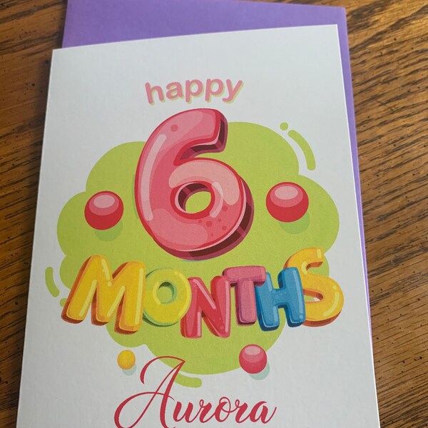 Happy 6 Month Birthday Card - Etsy