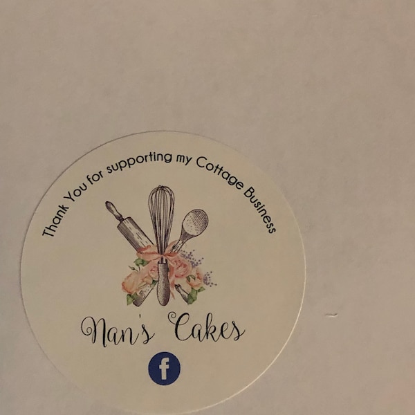 Custom Logo Stickers – Round Bakery Labels – Personalized Cake Stickers ...