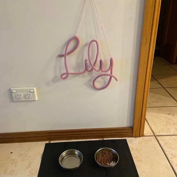 Personalised Knitted Wire Words Cord Names Wall Decor Wall Signs With ...