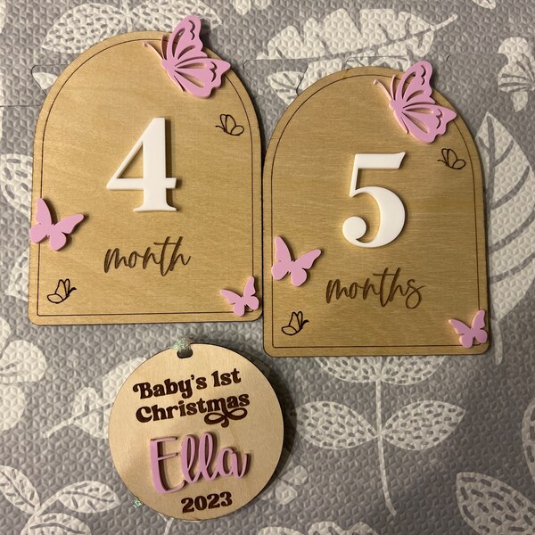 Butterfly Milestone Set, Baby Milestone Set, Monthly Milestone Set ...