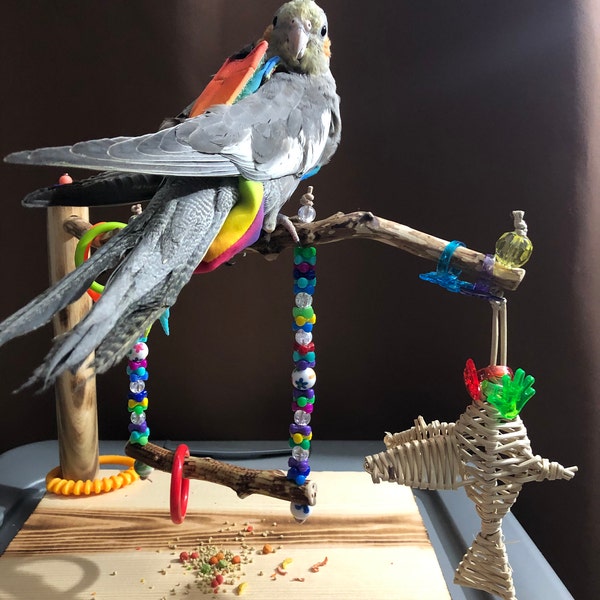 BIRD TOY: Small Play T-STAND - Etsy