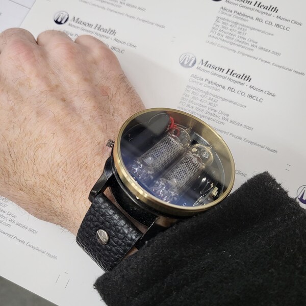 Vfd Wrist Watch Clock Steam Punk Portable Style Date Month Temperature ...