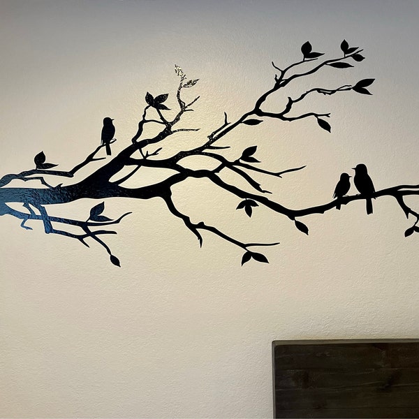 Extra Large Tree Branch Wall Decal Deco Art Sticker Mural With 10 Birds ...
