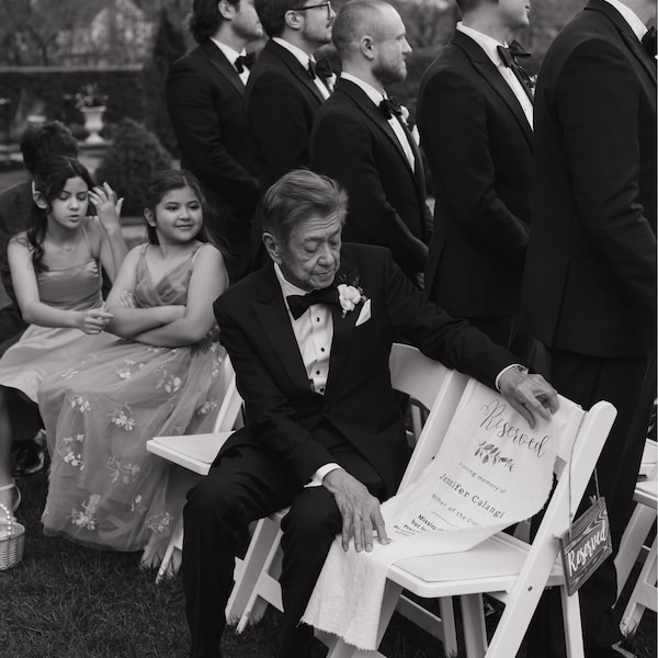 RESERVED in Memory - Memorial Chair Sign, Memorial Wedding Sign ...