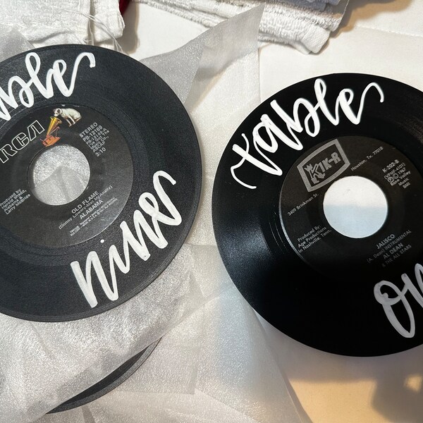 Vinyl Record Table Numbers – Vintage Wedding Table Numbers – Retro ...