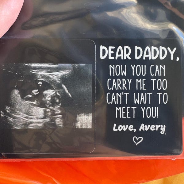 Custom Metal Ultrasound Photo Wallet Card, New Baby Sonogram Gift ...