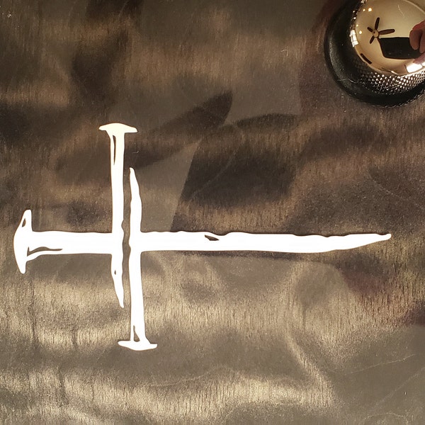 Three Nail Cross Vinyl Decal - Etsy