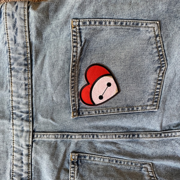 Big Hero 6 Baymax Heart Patch Disney Child's Outfit Embroidered Iron on ...