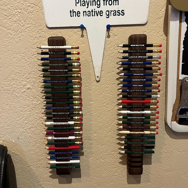 Walnut Golf Pencil Wall Display - 24 Pencils - Etsy