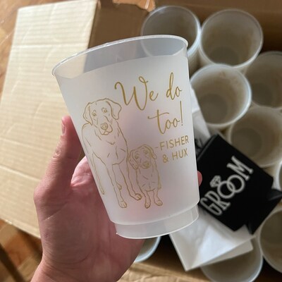 Custom Pet Illustration Monogram 12oz or 16oz Frosted Unbreakable ...