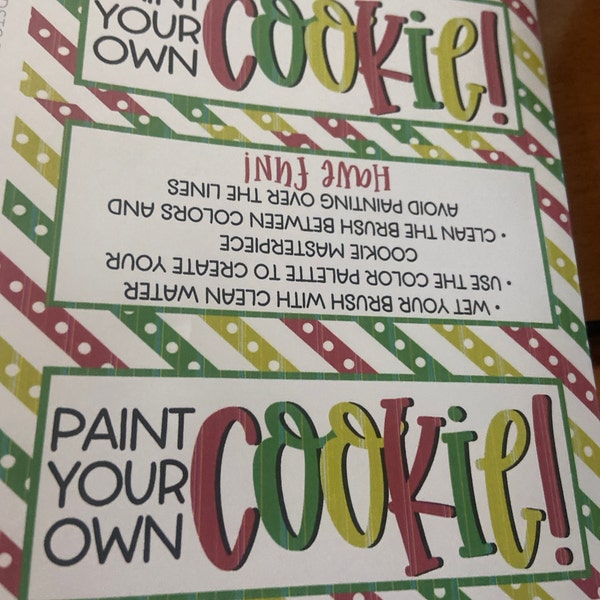 Printable DIY Cookie Kit Instruction Card - 3.5" X 5"- Printable Cookie ...