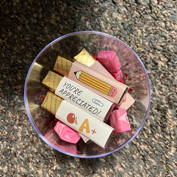 Merci Chocolate Wrappers, Christmas Gift, Teacher's Gift, Christmas ...