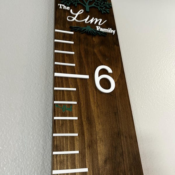 Personalized Family & Kids Growth Chart | Large Ruler 3D | Nursery ...