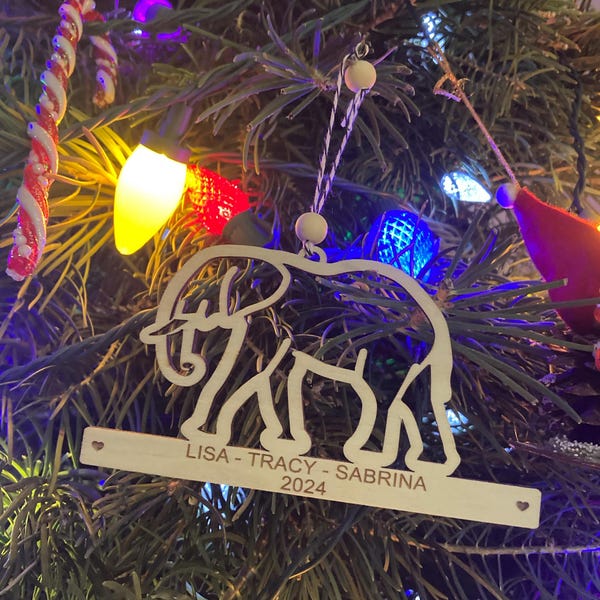 Elephant Sisterhood Ornament ,personalized Elephant Friendship Ornament ...