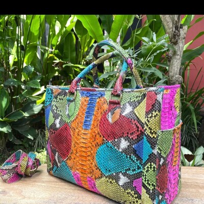 Genuine Python Leather, Natural Python Leather, Hide Snake Skin, Brown ...