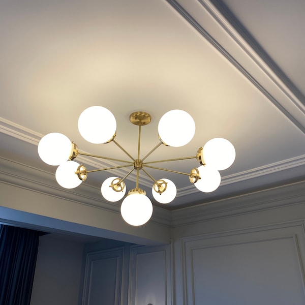 Gorgeous Mid Century Sputnik Chandelier Light Lamp , Large Modern HELIO ...