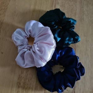 Set of 3 Large Satin Hair Scrunchies Scrunchie Sets Satin Scrunchies XL ...