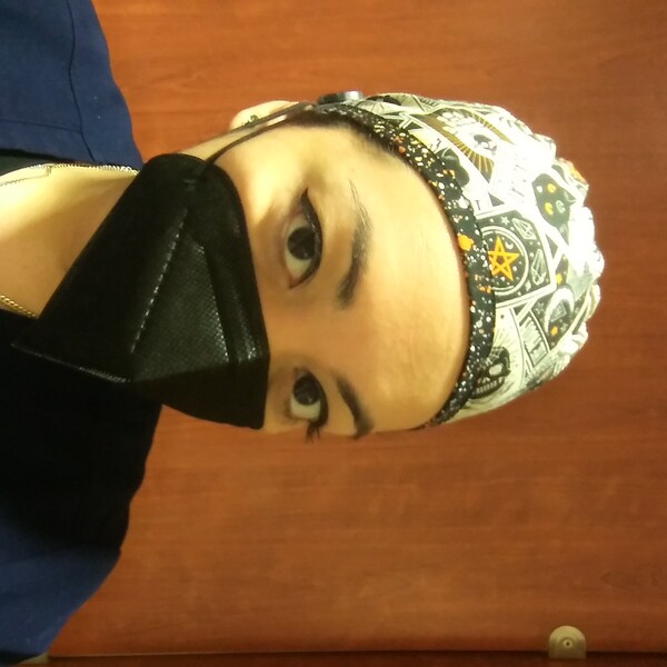 PONYTAIL Japanese Kitty With Pink Letters Scrub Cap, Scrub Hat for ...