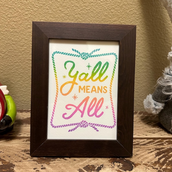Yall Means All, Giclée Fine Art Print, Pride Wall Art, Vintage Wall ...