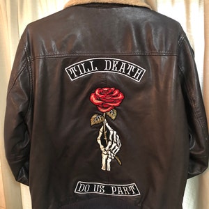 Hand Skeleton Patch With Rose Patch for Bridal Denim Jacket | Etsy