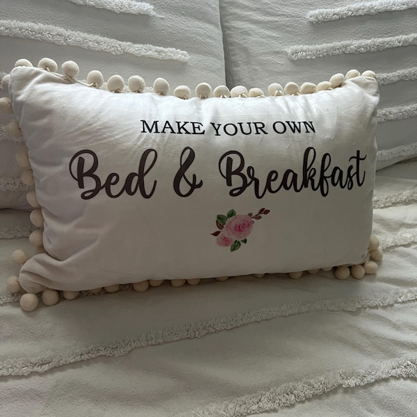 Velvet Pom Pom Personalized Words Pillow, Name Pillow, Customized ...