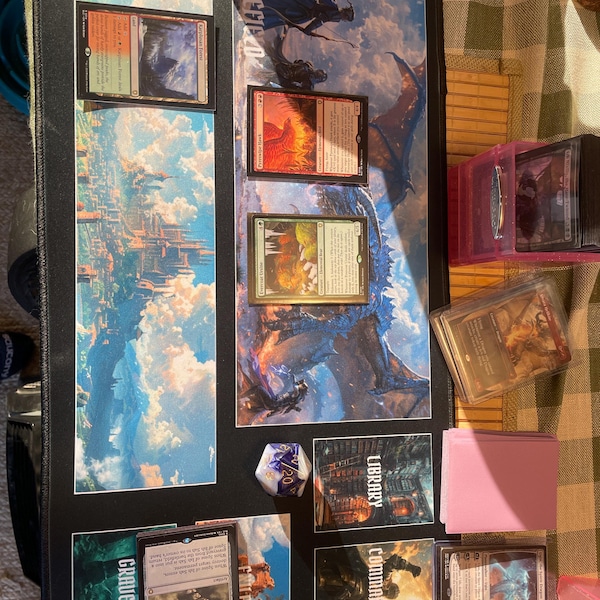 MTG Platmat With Zones, Fantasy Playmat for Magic the Gathering ...