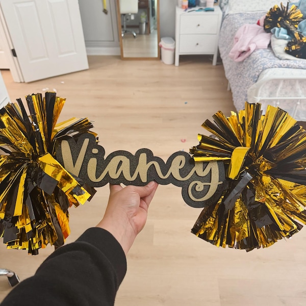 Custom Cheer Stick -game Day Signs - Pom Pom Sign - Custom Cheer Stick ...