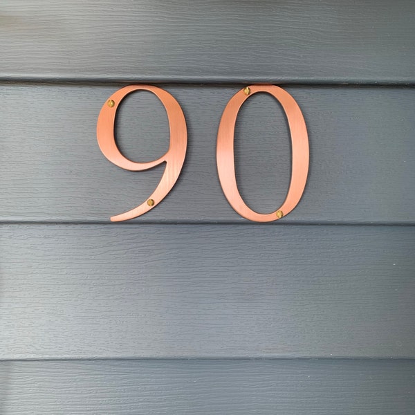 Traditional Style Copper Numbers Polished, Hammered, Brushed or ...