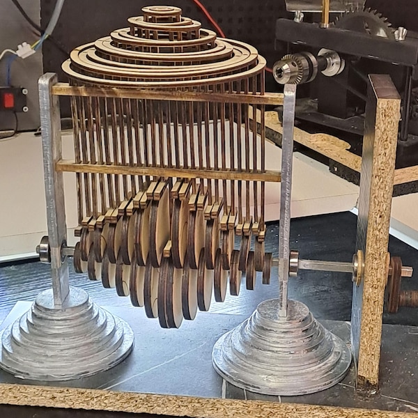 Kinetic Wave Sculpture Laser Automata Laser Cut and Cnc Files Art ...