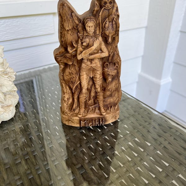 Skadi, Pagan Goddess Statue Norse , Wood Carving Wood Sculptura - Etsy