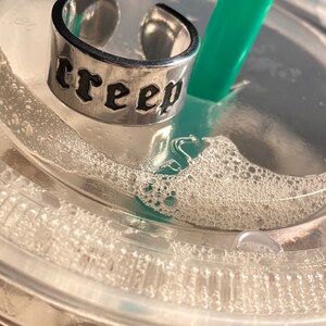 Creep Ring, Horror, Gothic, Halloween, Goth Jewelry, Aluminum Cuff Ring ...