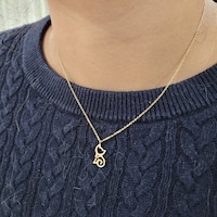 Infinity Initial Letter Necklace With Heart, 14k 18k 10k Solid Gold ...