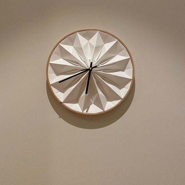 Origami Wall Clock White, First Anniversary Gift, Unique Paper Clock ...