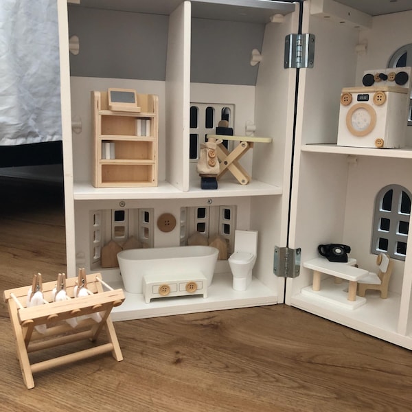 Little Evie and Ivy Dollhouse Bathroom Set, 1:12 Scale - Etsy