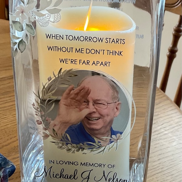 Memorial Candle for Loss of Loved One, Memory Candle for Celebration of ...