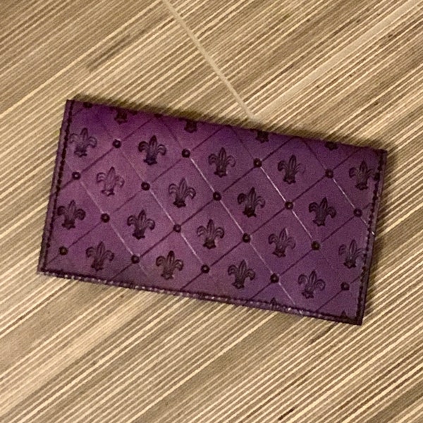 Hand Tooled Leather Checkbook Cover - Etsy
