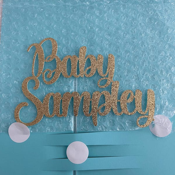 Custom Baby Shower Name Cake Topper | First and Middle Boy or Girl Baby ...