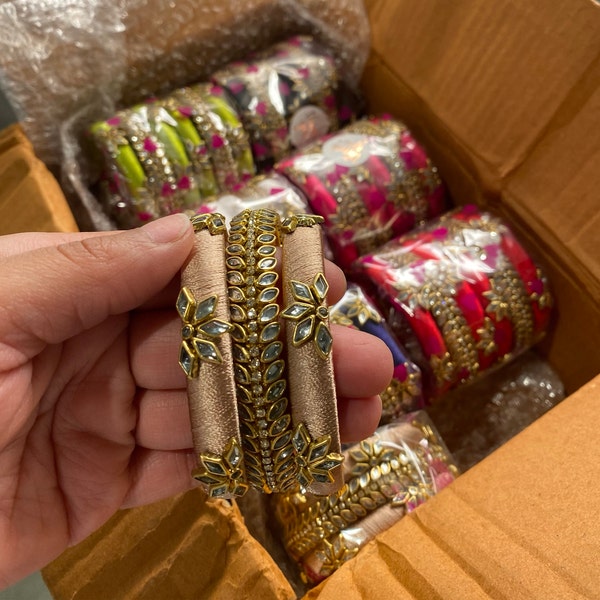 Silk Thread Budget Friendly Bangles for Wedding and Return Gifts - Etsy