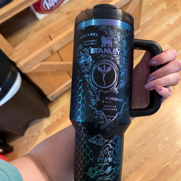 Customized Tumbler With Handle, Laser Engraved Spooky Design, Stainless ...