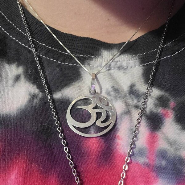 Sterling Silver Ohm Symbol Necklace, Silver Ohm Necklace, Ohm Necklace ...