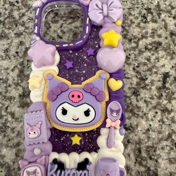 Kawaii Cute Decoden Phone Cases for All Models, Pink and Black Handmade ...