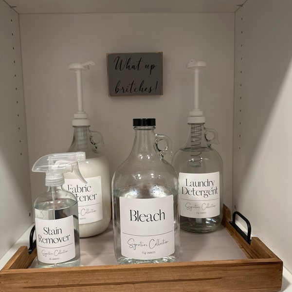 64-ounce Clear Glass Laundry Bottle | Signature Laundry Collection ...