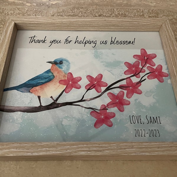 Cute Teacher Appreciation Fingerprint Art, Year End Personalized Gift ...