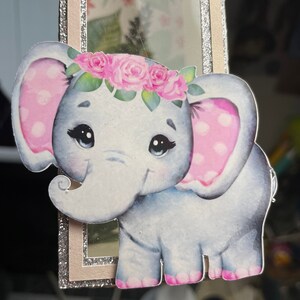 Watercolor Girl Elephant Clip Art Floral Little Peanutpink | Etsy