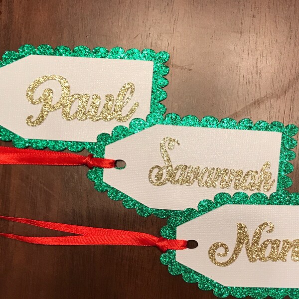 Christmas Stocking Name Tags, Personalized Christmas Stocking Name Tags ...